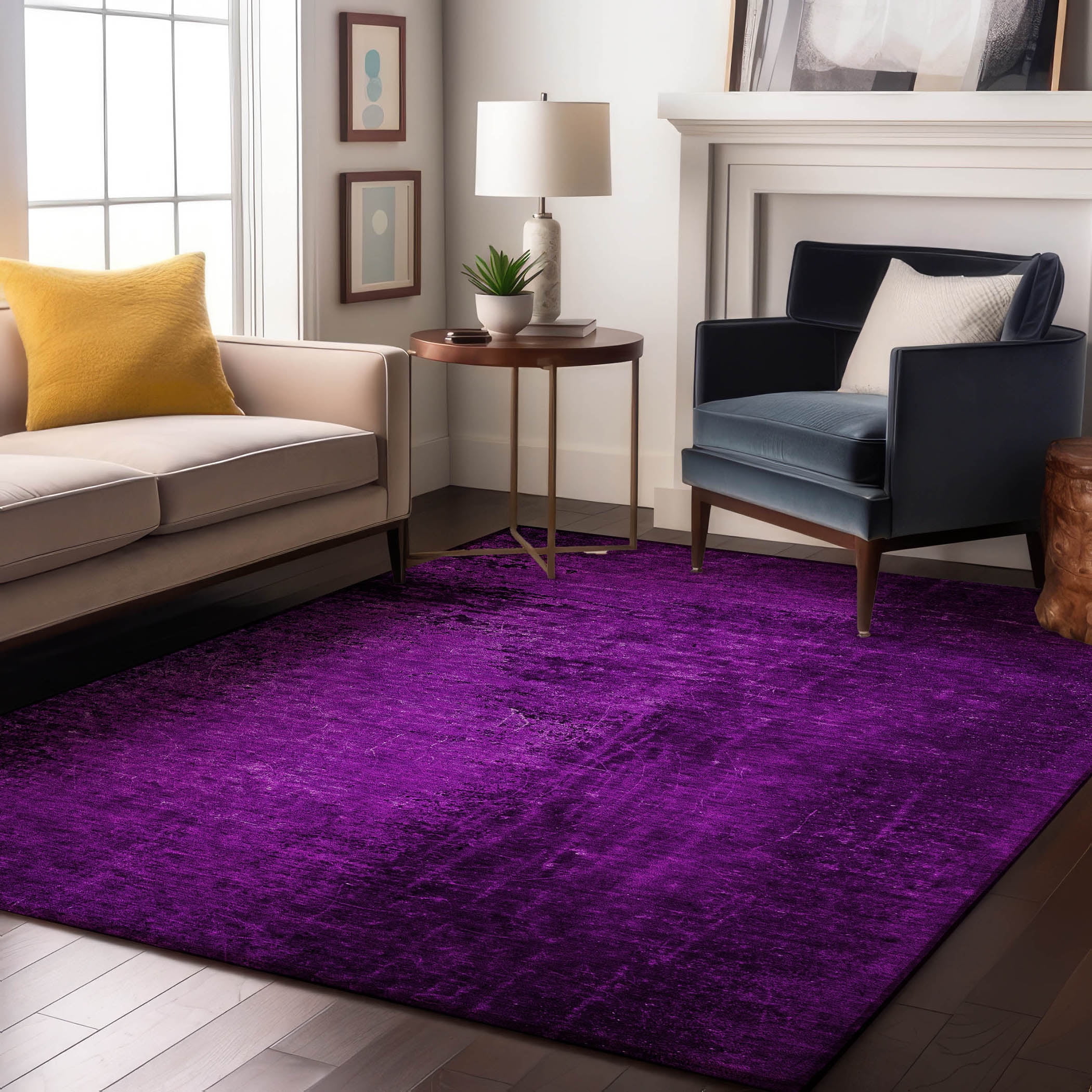 Addison Rugs Mayfield Washable Transitional Organic Purple Rectangle ...