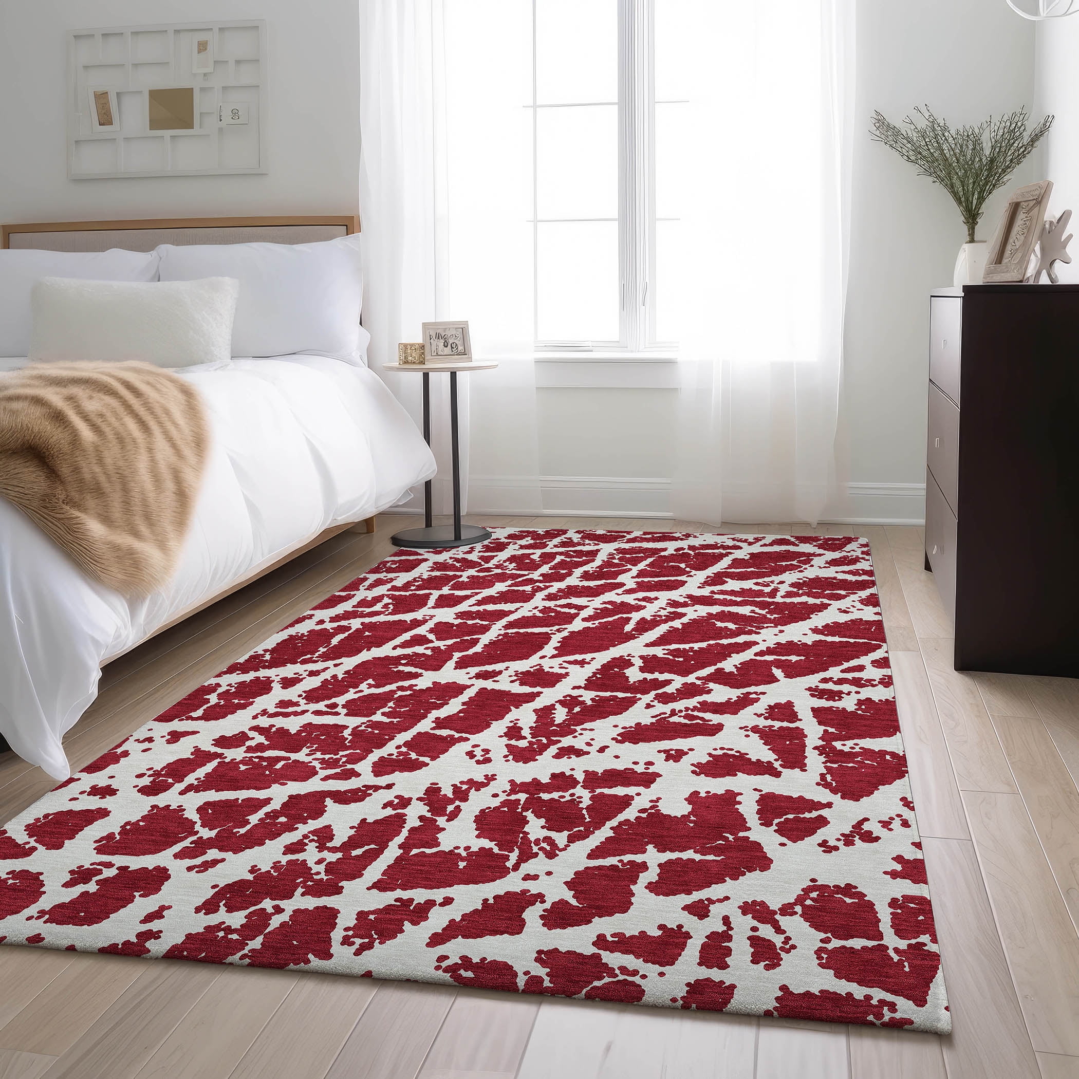 Addison Rugs Mayfield Washable Transitional Organic Red Rectangle Rug ...