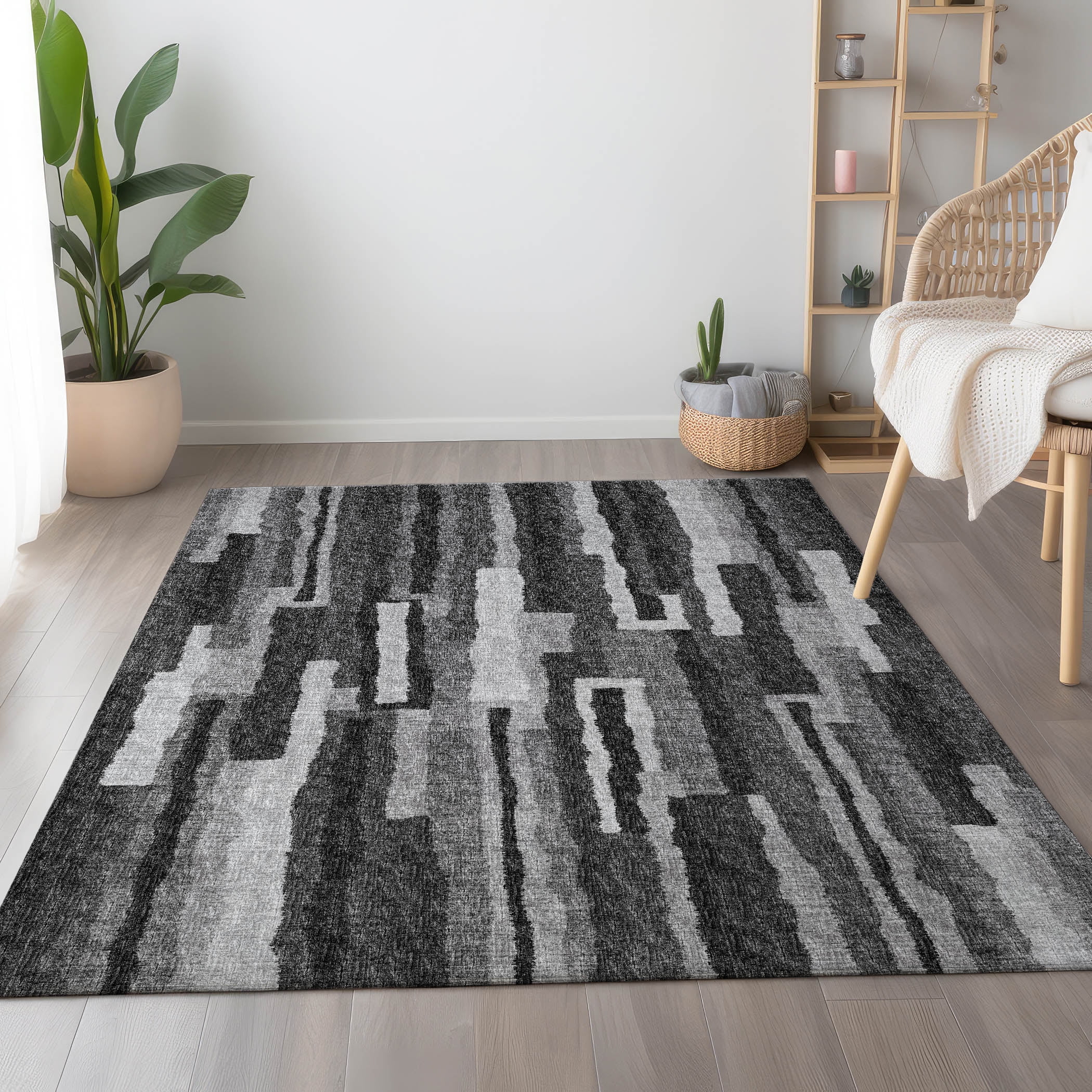 Addison Rugs Mayfield Washable Transitional Vertical Bars Shadow ...