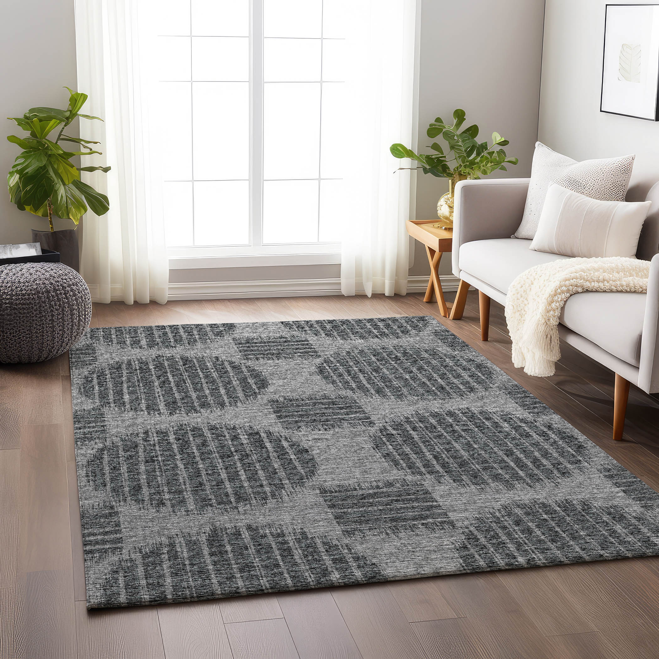 Addison Rugs Mayfield Washable Transitional Geo, Circles Shadow ...