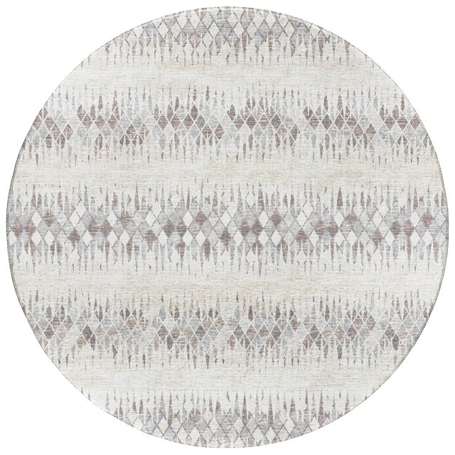 Addison Rugs Rylee Beige Transitional Chevron 8' x 8' Round Rug Beige ...