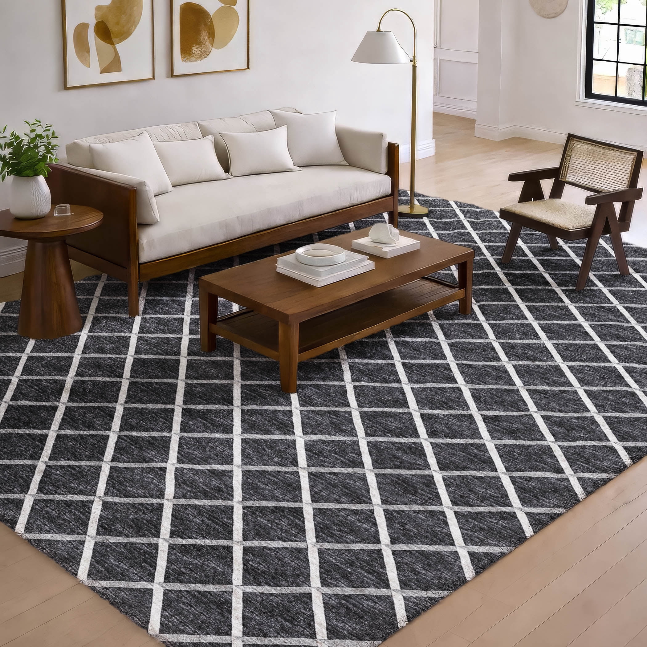 Addison Rugs Dream Shag Premium Machine Washable Transitional Lattice ...