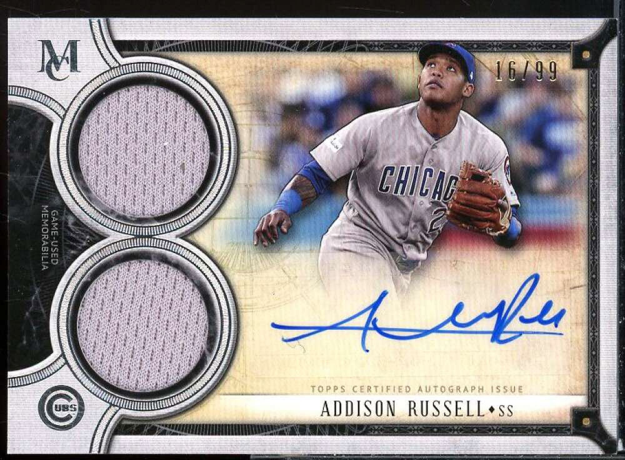 Addison Russell 2018 Museum Collection Signature Swatches Dual Relic AU ...
