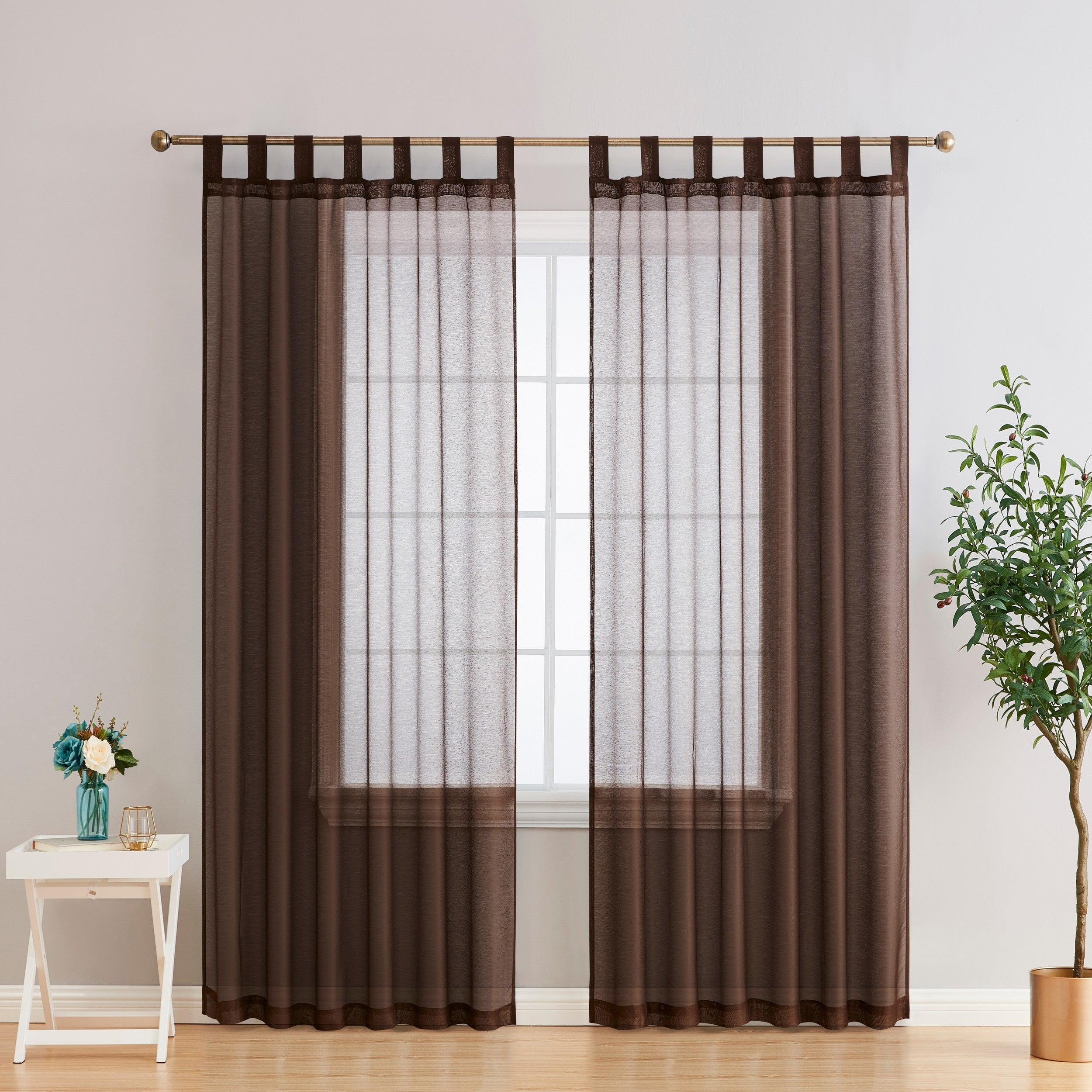 Addison Sheer Tab Top Curtain Panels - Walmart.com