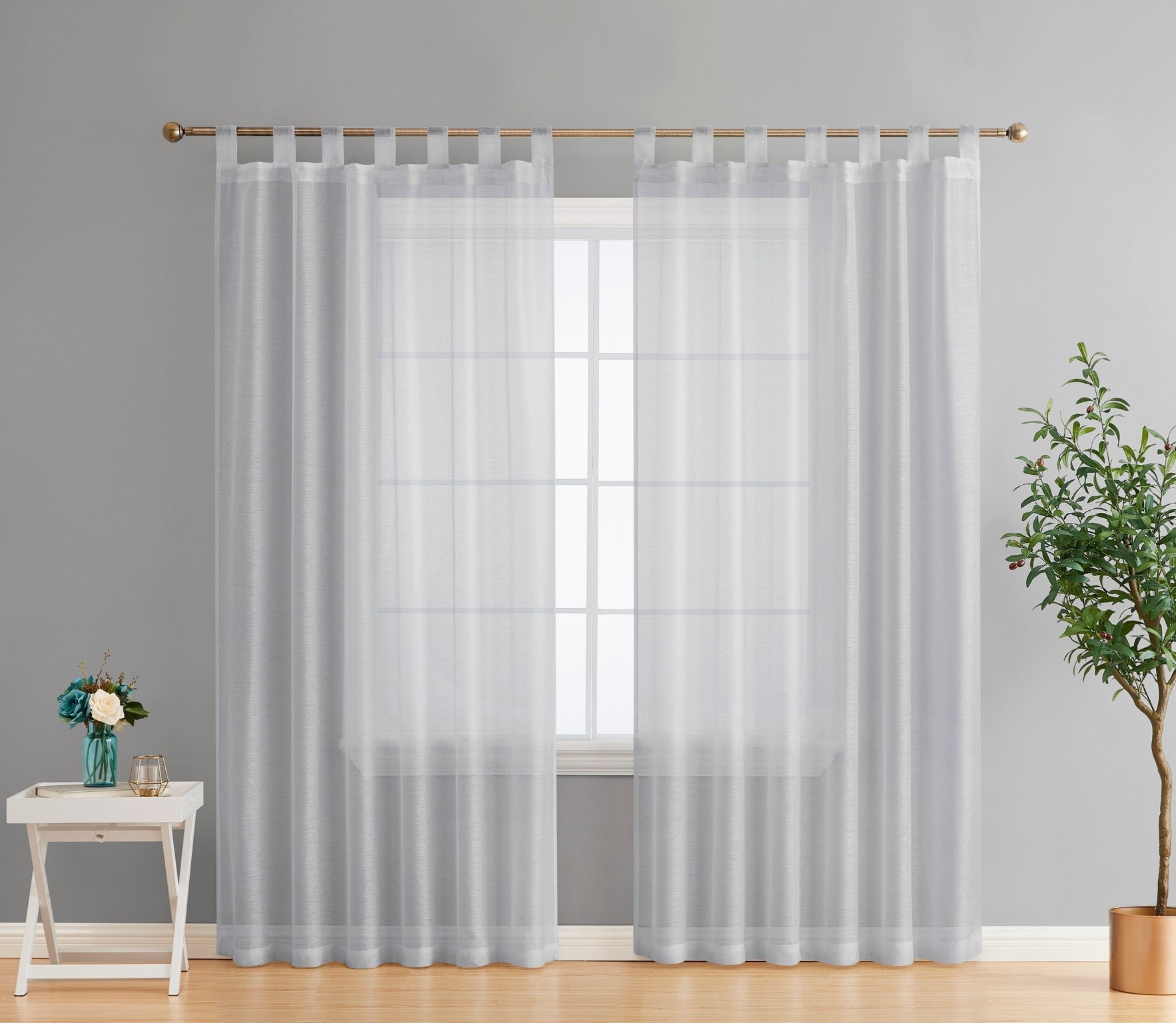 Addison Sheer Tab Top Curtain Panels - Walmart.com