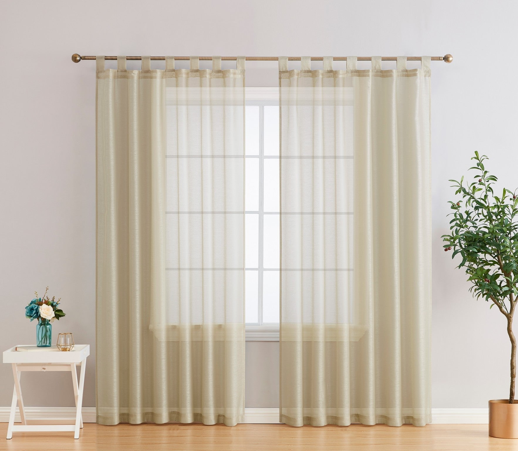 Addison Sheer Tab Top Curtain Panels - Walmart.com