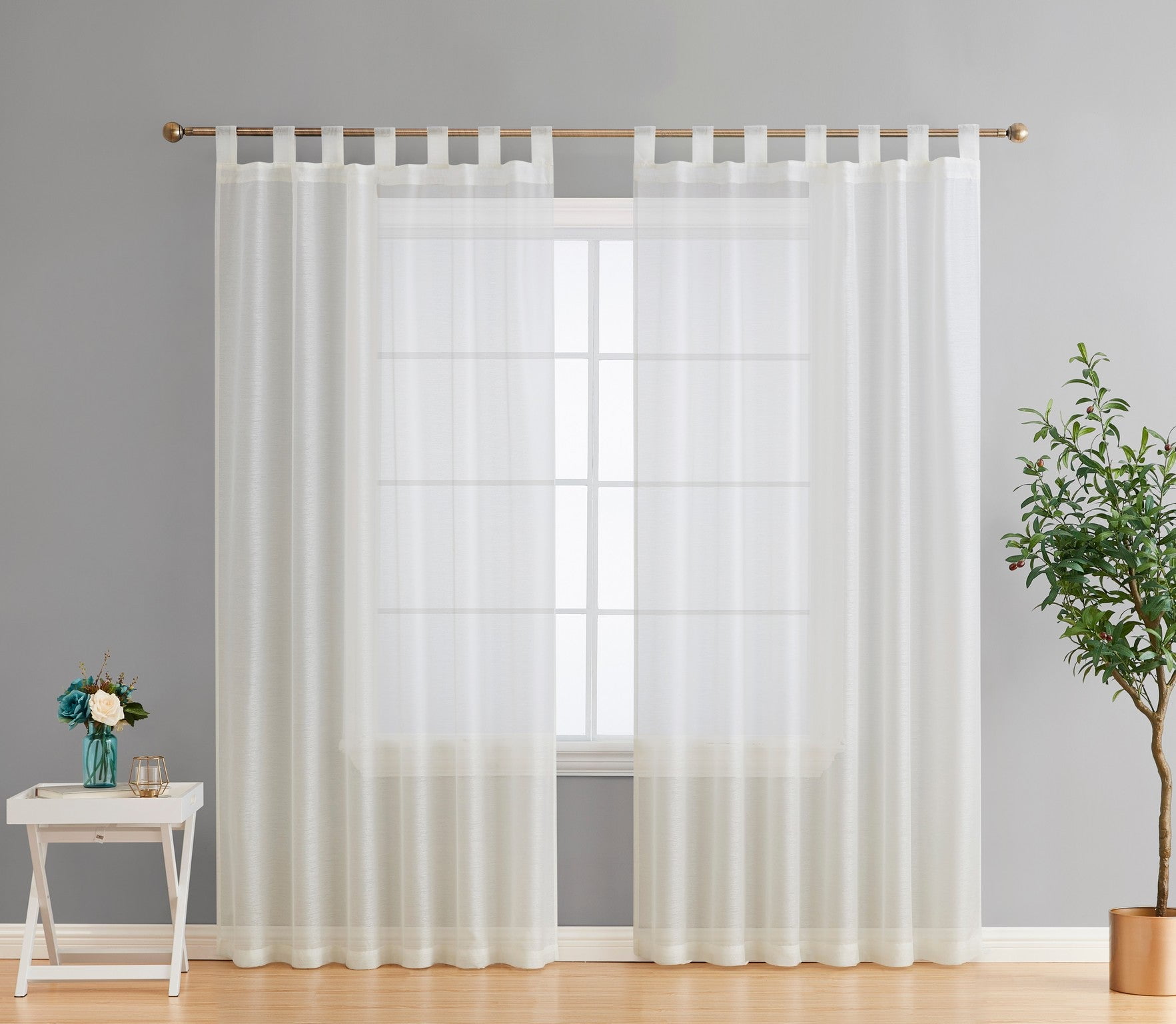 Addison Sheer Tab Top Curtain Panels - Walmart.com