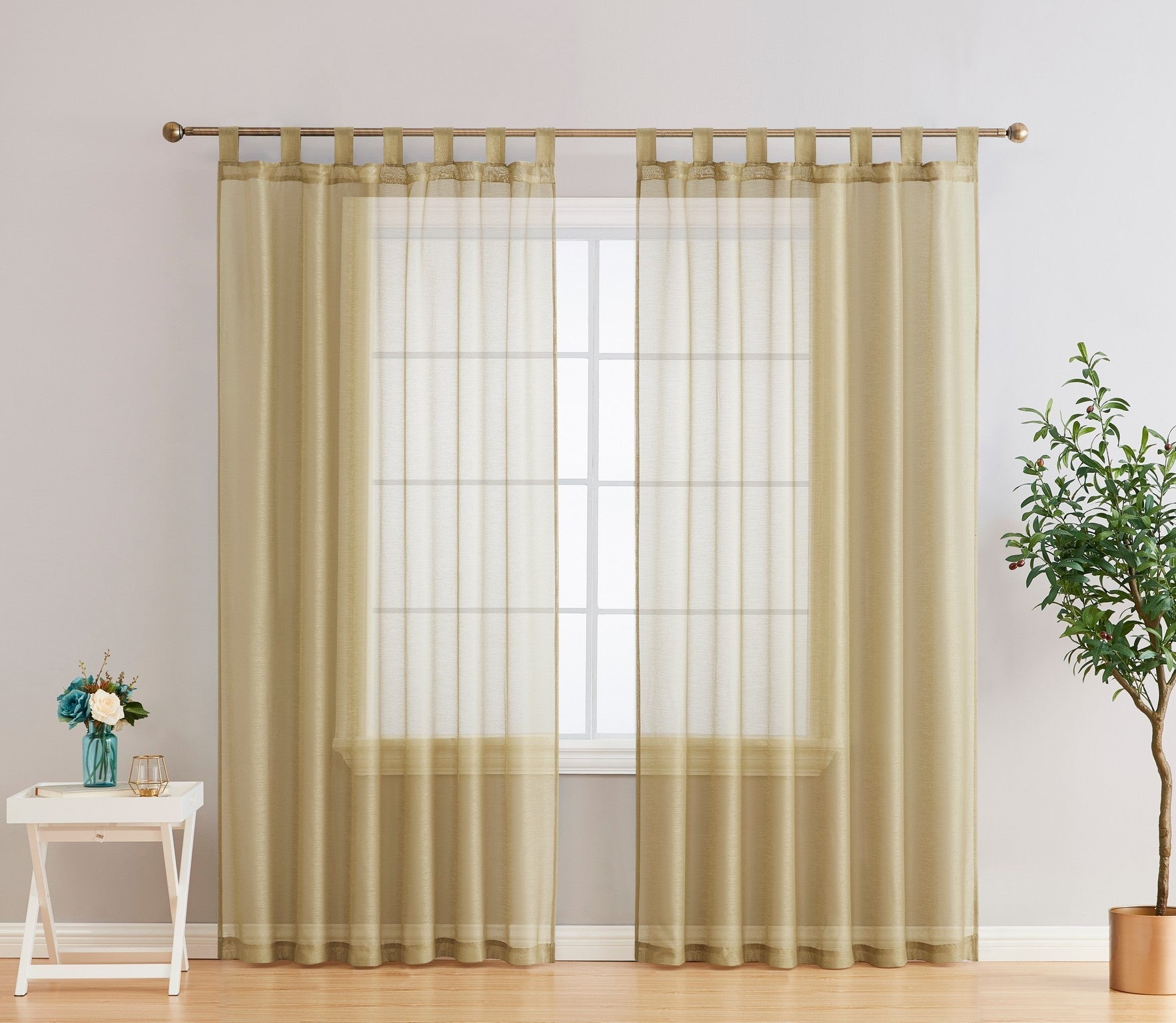 Addison Sheer Tab Top Curtain Panels - Walmart.com