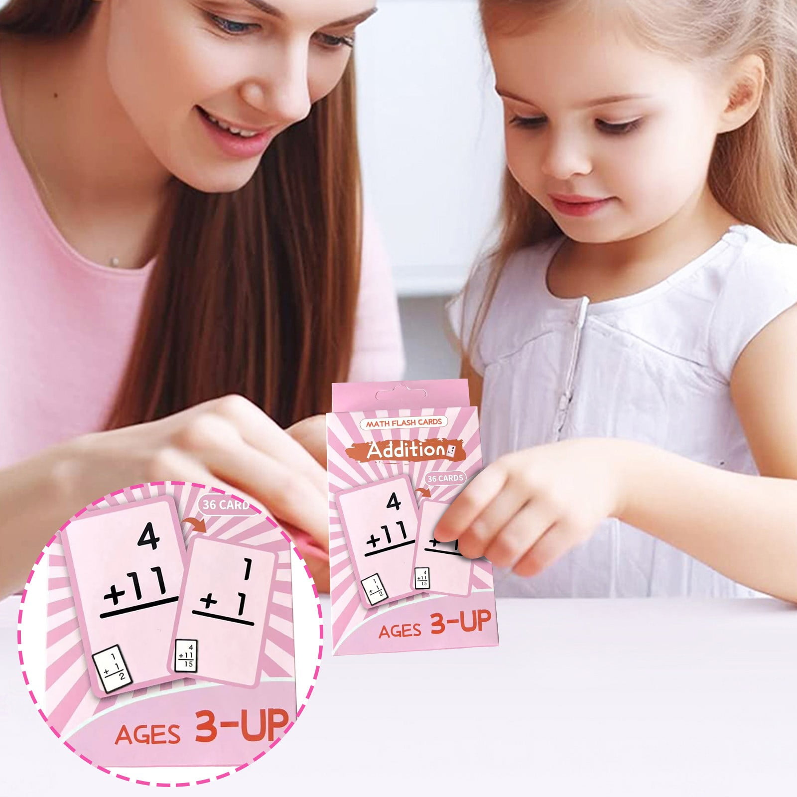 Addition Arithmetic Flash Cards, 36 Cards, Small Boxes for Toddlers ...