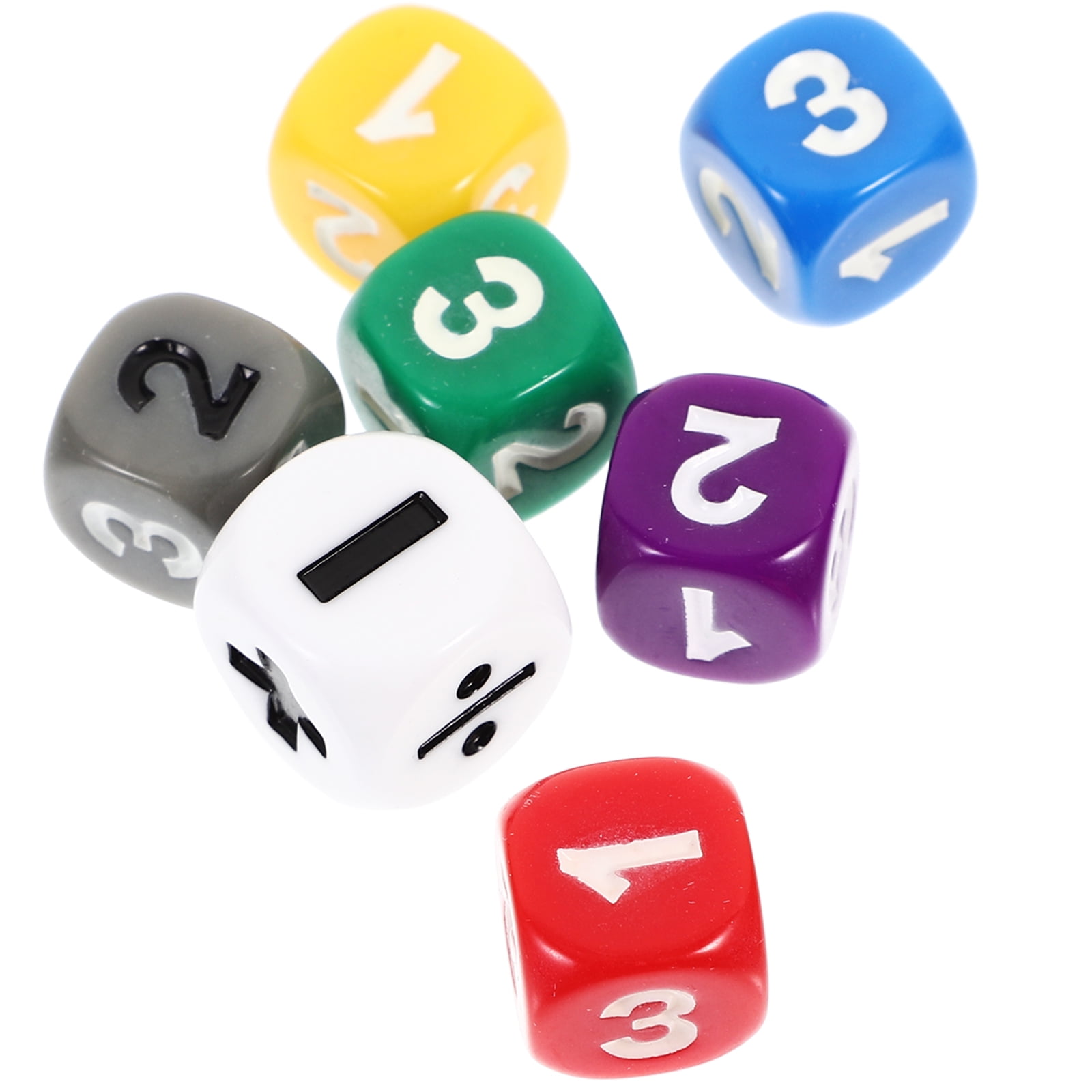 7pcs Math Teaching Dice Set - Number, Suit & Math Sign Dice for ...