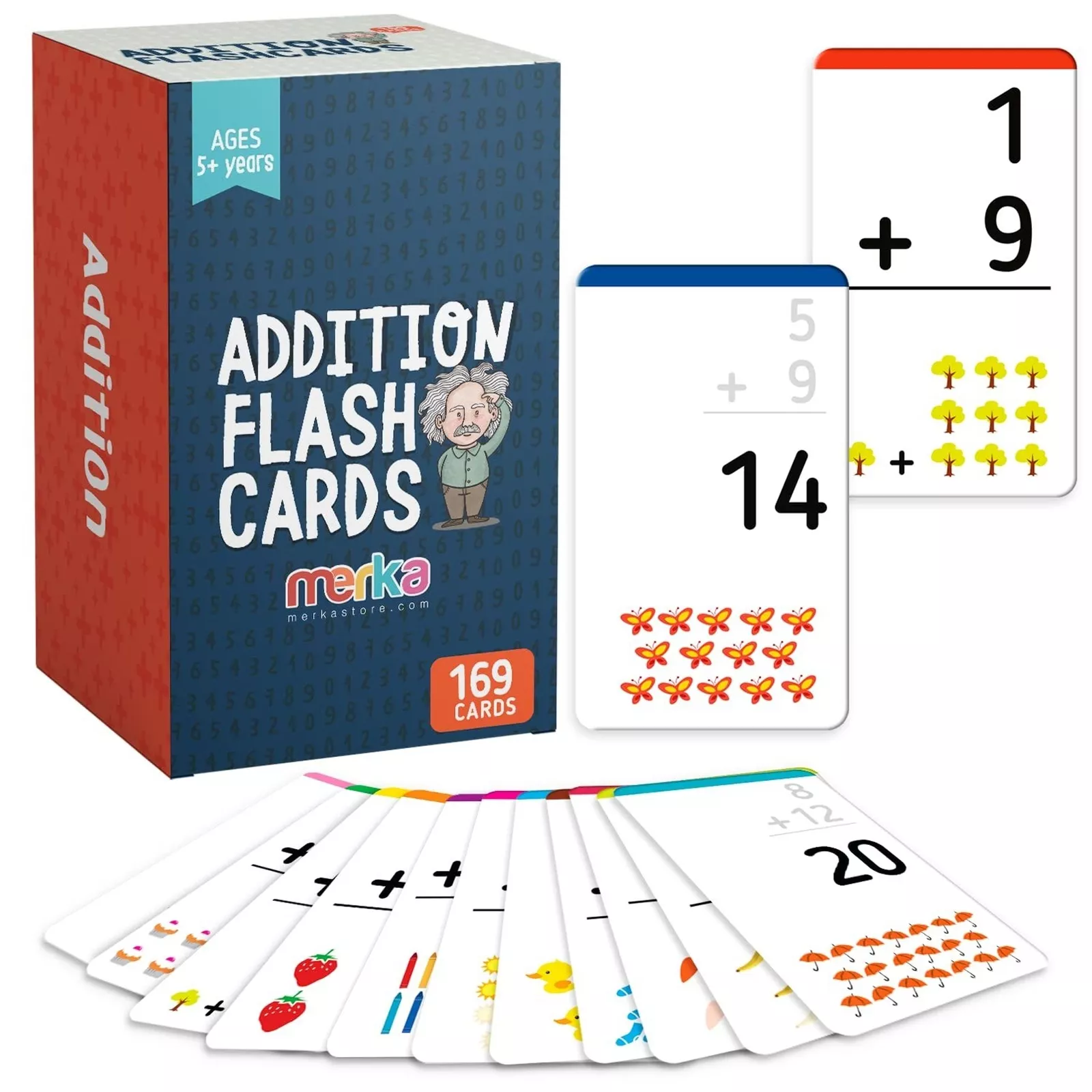 Addition Flash Cards For Kids - Math Facts Flash Cards (Set of 169 ...