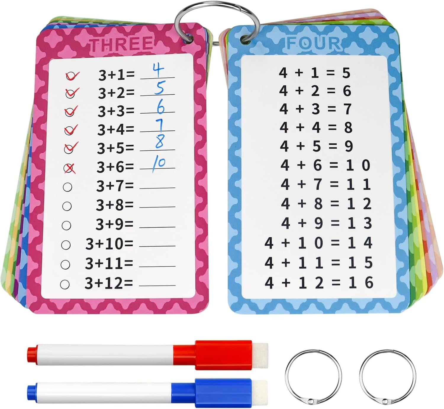 Addition Flashcards 0-12, 13 Pcs Math Chart, Game, Times Table Flash ...