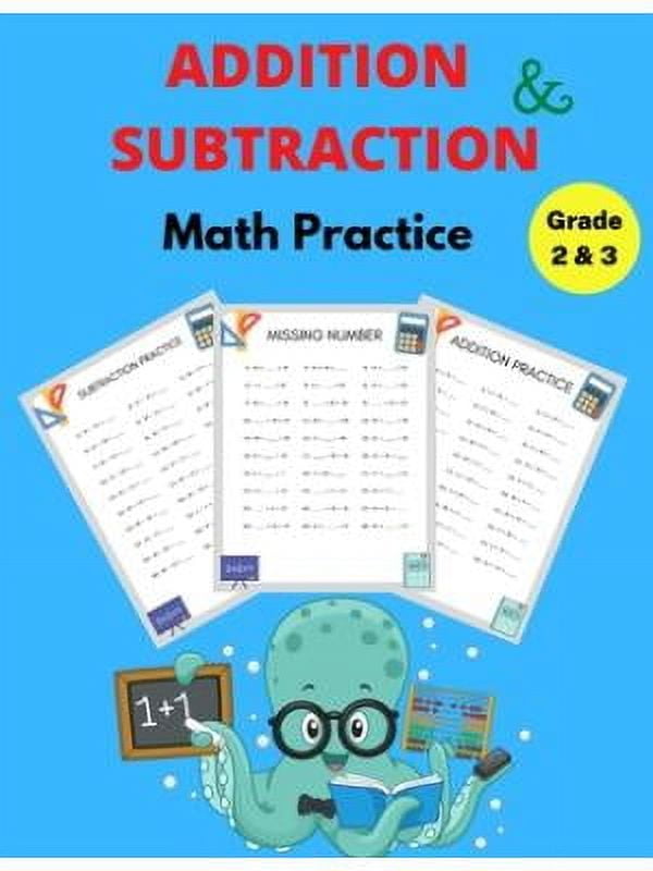Addition and Subtraction Math Practice Grade 2&3 : Math Game Book with ...