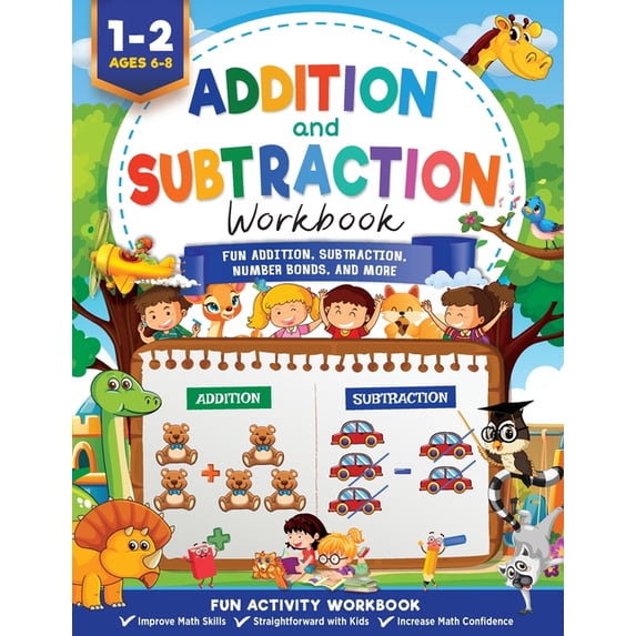 Addition and Subtraction Workbook: Math Workbook Grade 1 Fun Addition ...