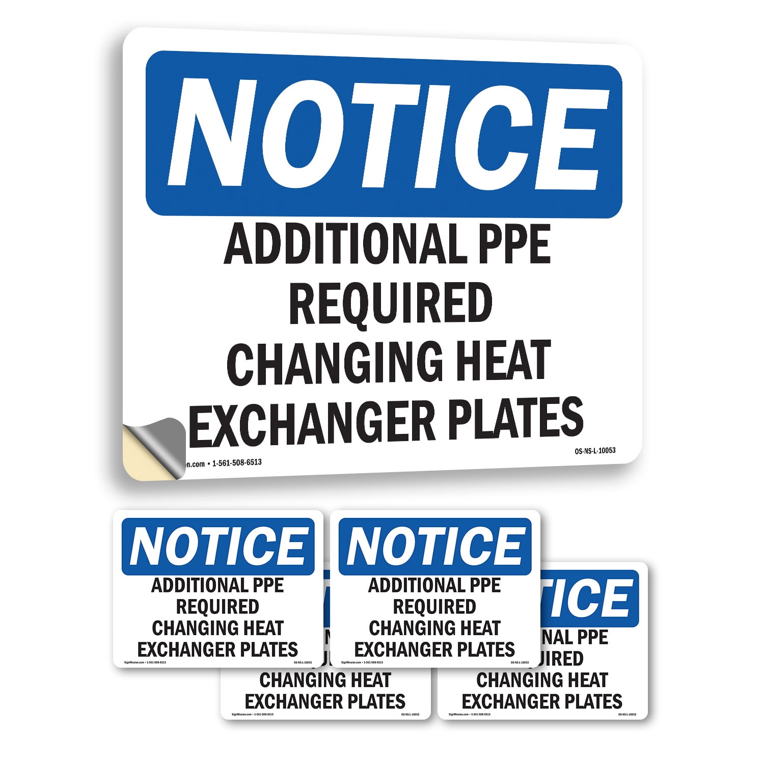 Additional PPE Required Changing Heat Exchanger OSHA Notice Vinyl Decal ...