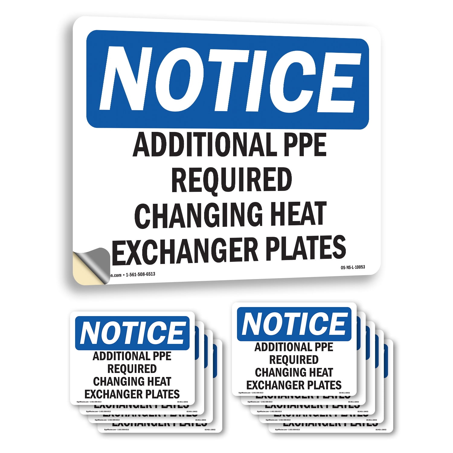 Additional PPE Required Changing Heat Exchanger OSHA Notice Vinyl Decal ...