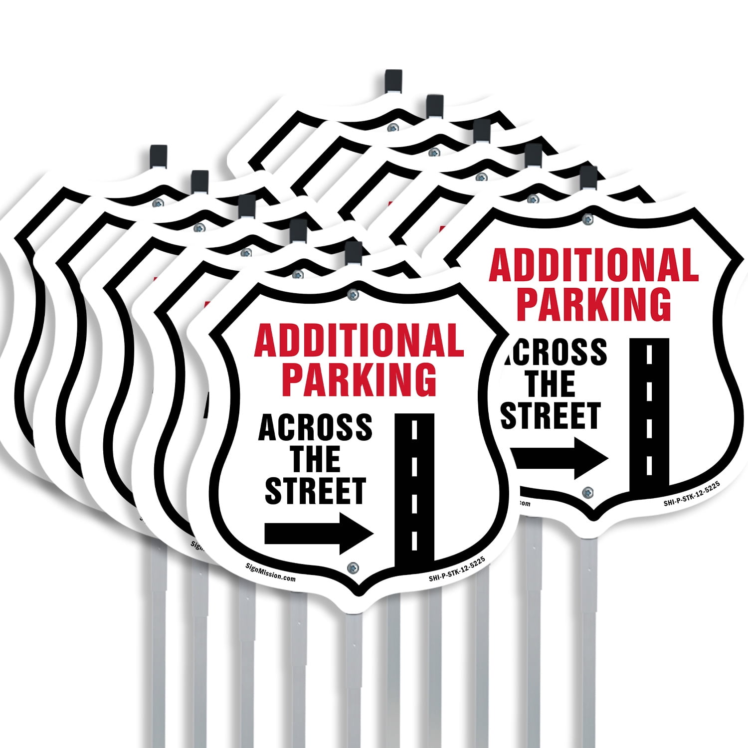 Additional Parking Across Street Right (10 Pack) 12 inch X 12 inch ...