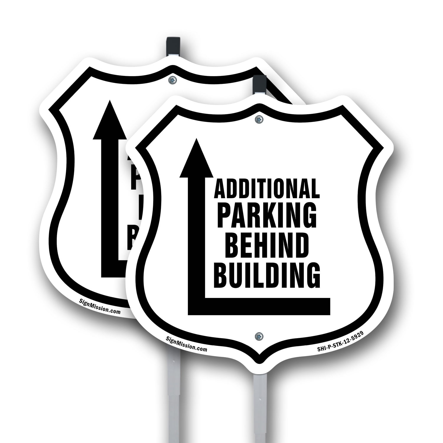 Additional Parking Behind Building (2 Pack) 12 inch X 12 inch Shield ...