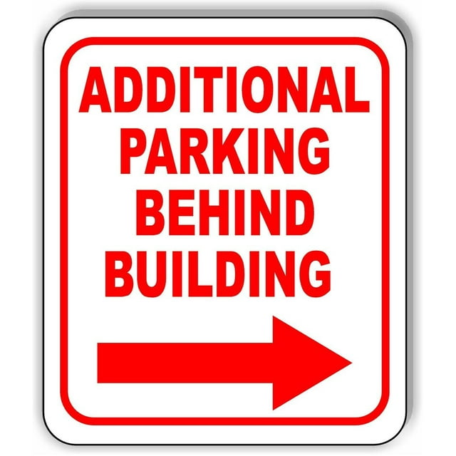 Additional Parking Directional Right Arrow Red Composite Sign SIZE: 12 ...