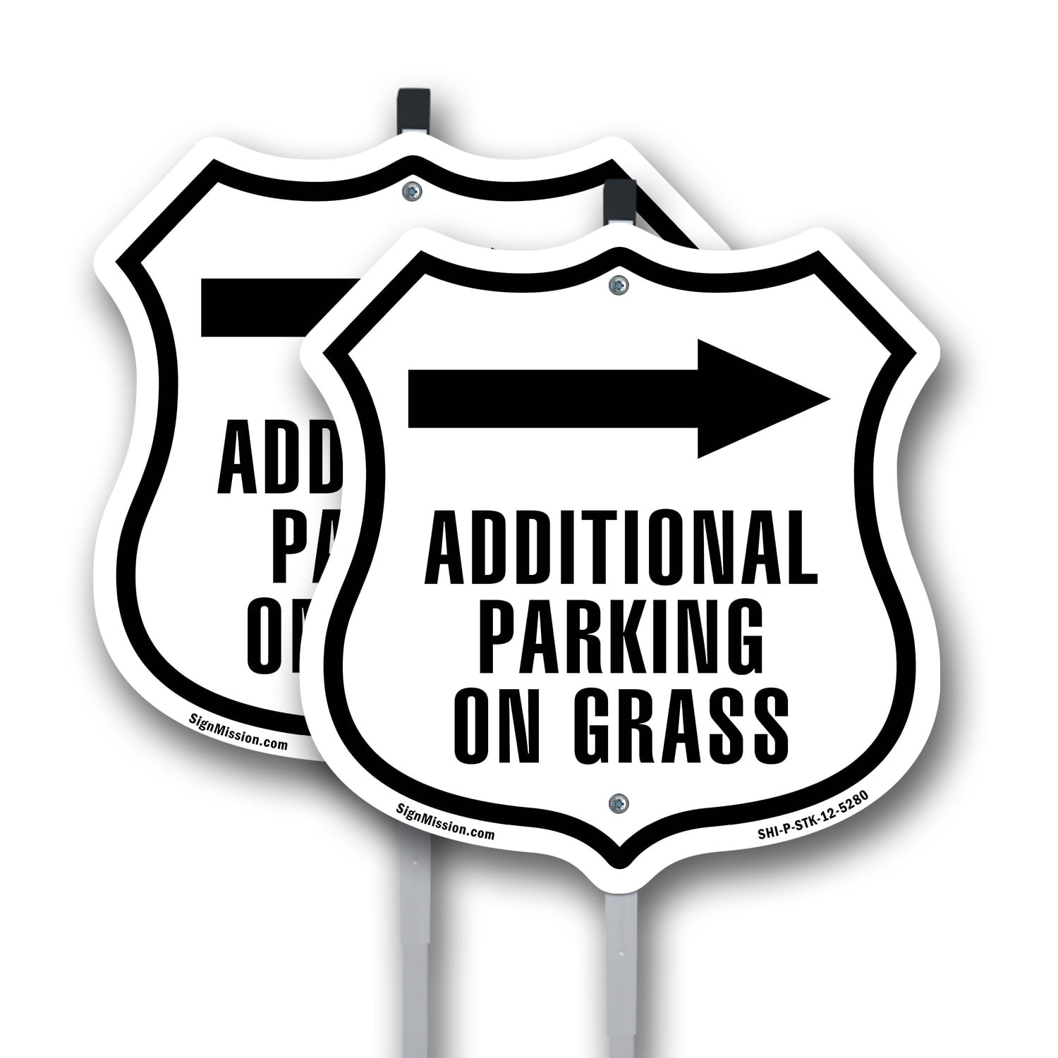 Additional Parking On Grass Right (2 Pack) 12 inch X 12 inch Shield ...