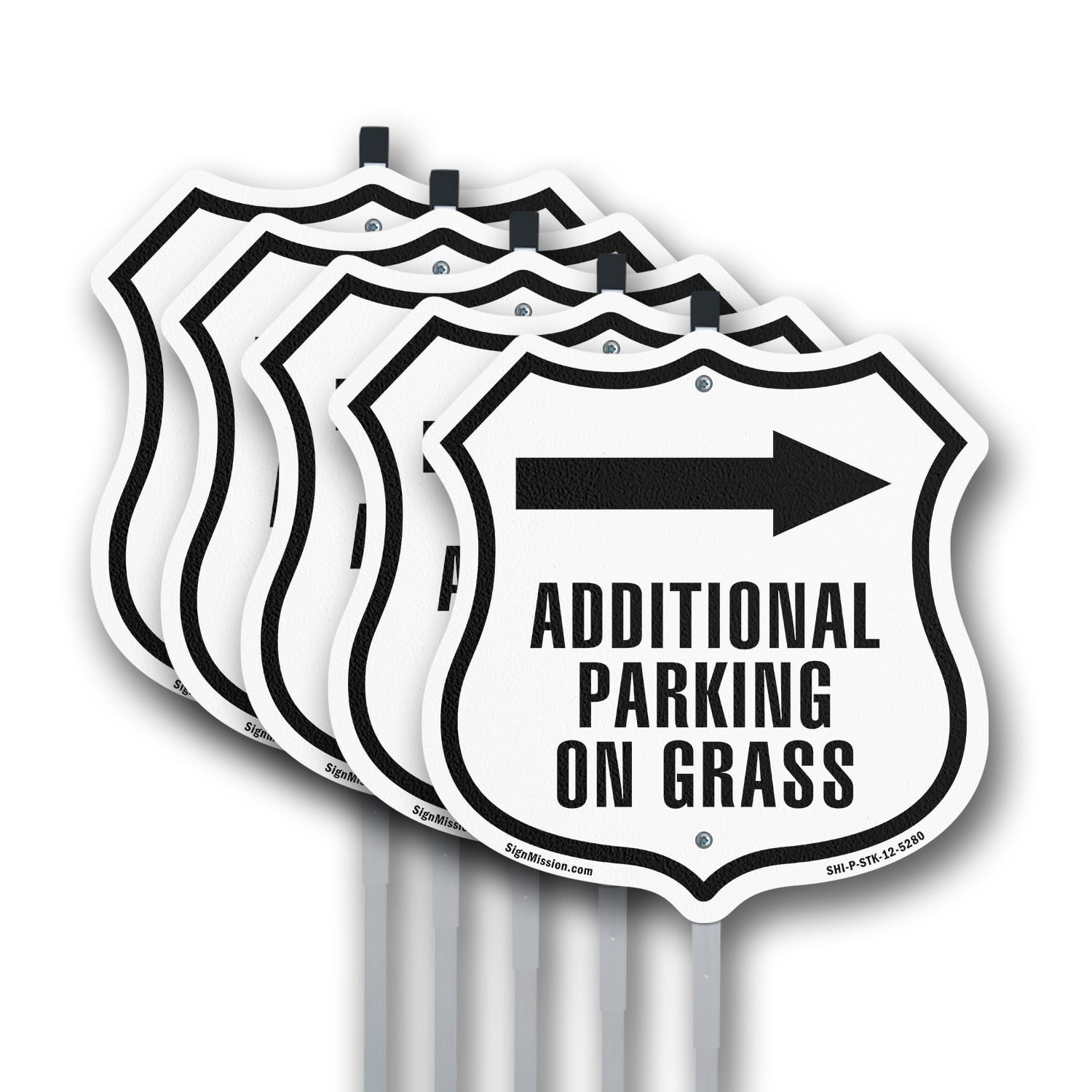 Additional Parking On Grass Right (5 Pack) 12 inch X 12 inch Shield ...