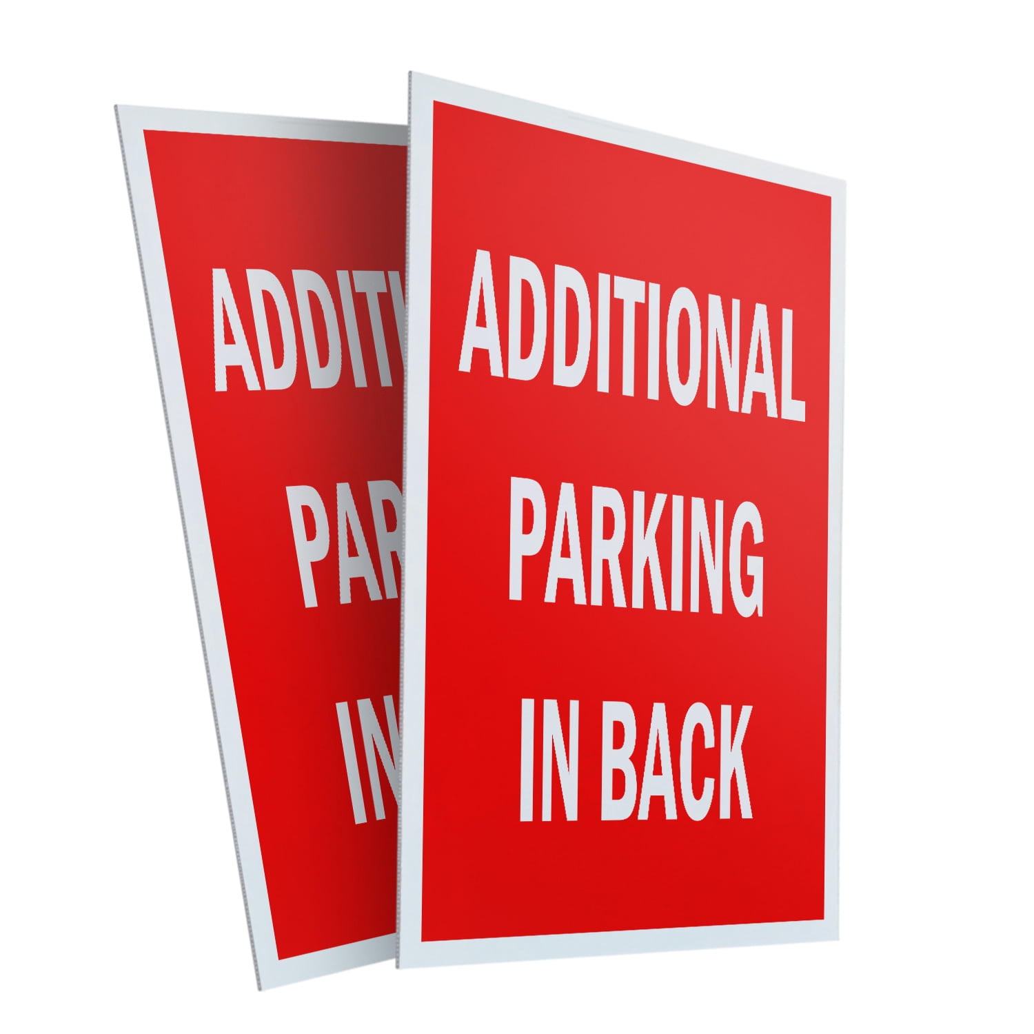 Additional Parking In Back (2-PACK) 24" x 36" Plastic Signs | Sign ...