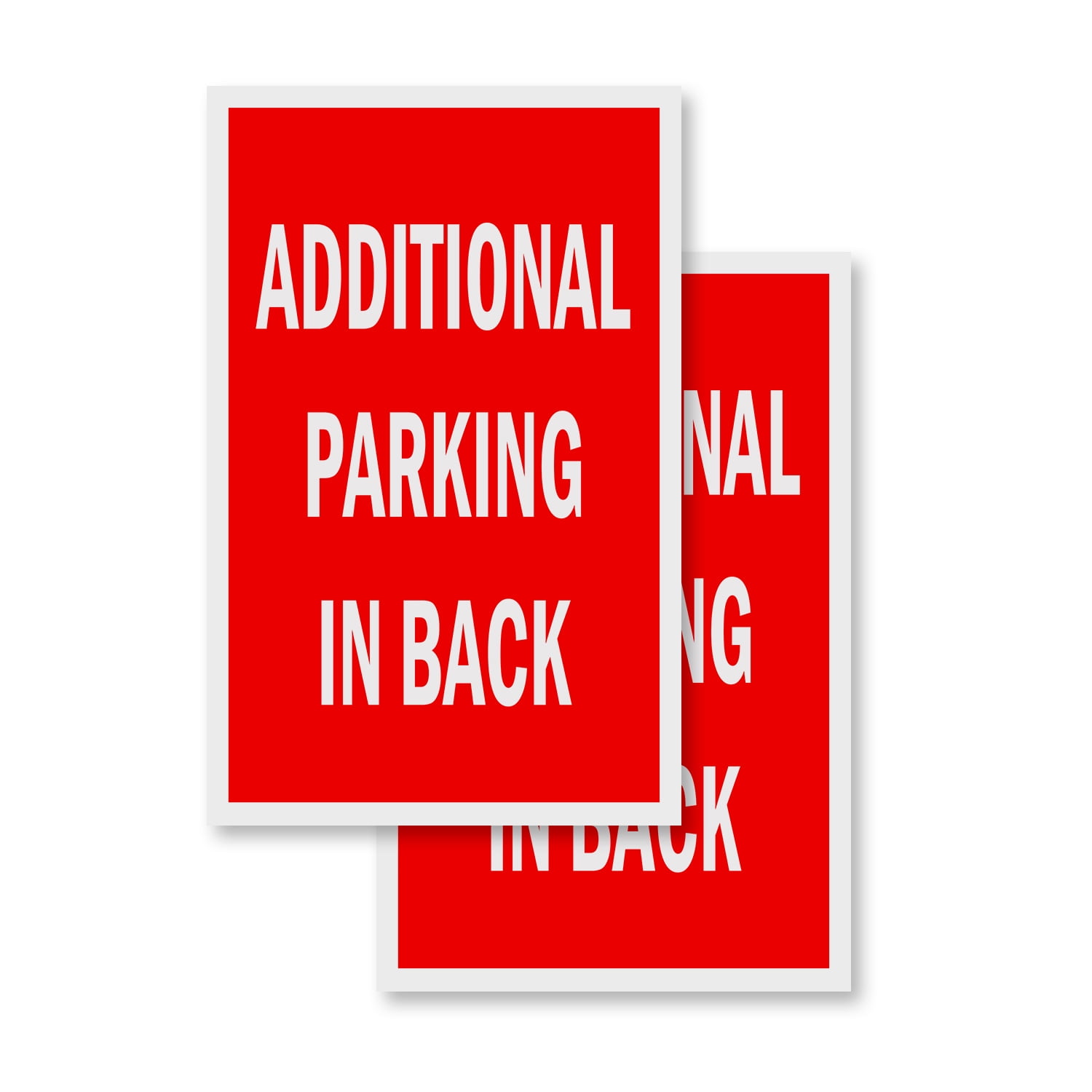 Additional Parking In Back (2-PACK) 24" x 36" Vinyl Decals | Sign ...