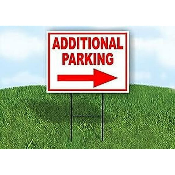 Additional Parking Right Arrow Red Yard Sign Road Sign With Stand ...