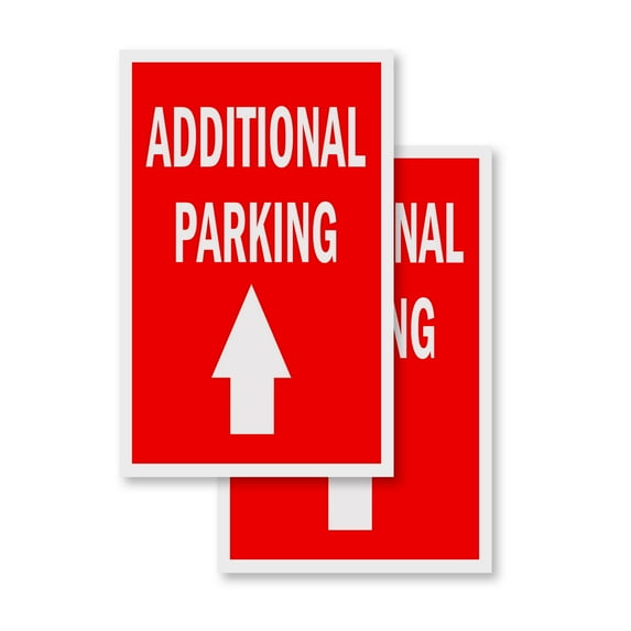 Additional Parking With Up Arrow (2-PACK) 24" x 36" Vinyl Decals | Sign Insert Peel & Stick ...