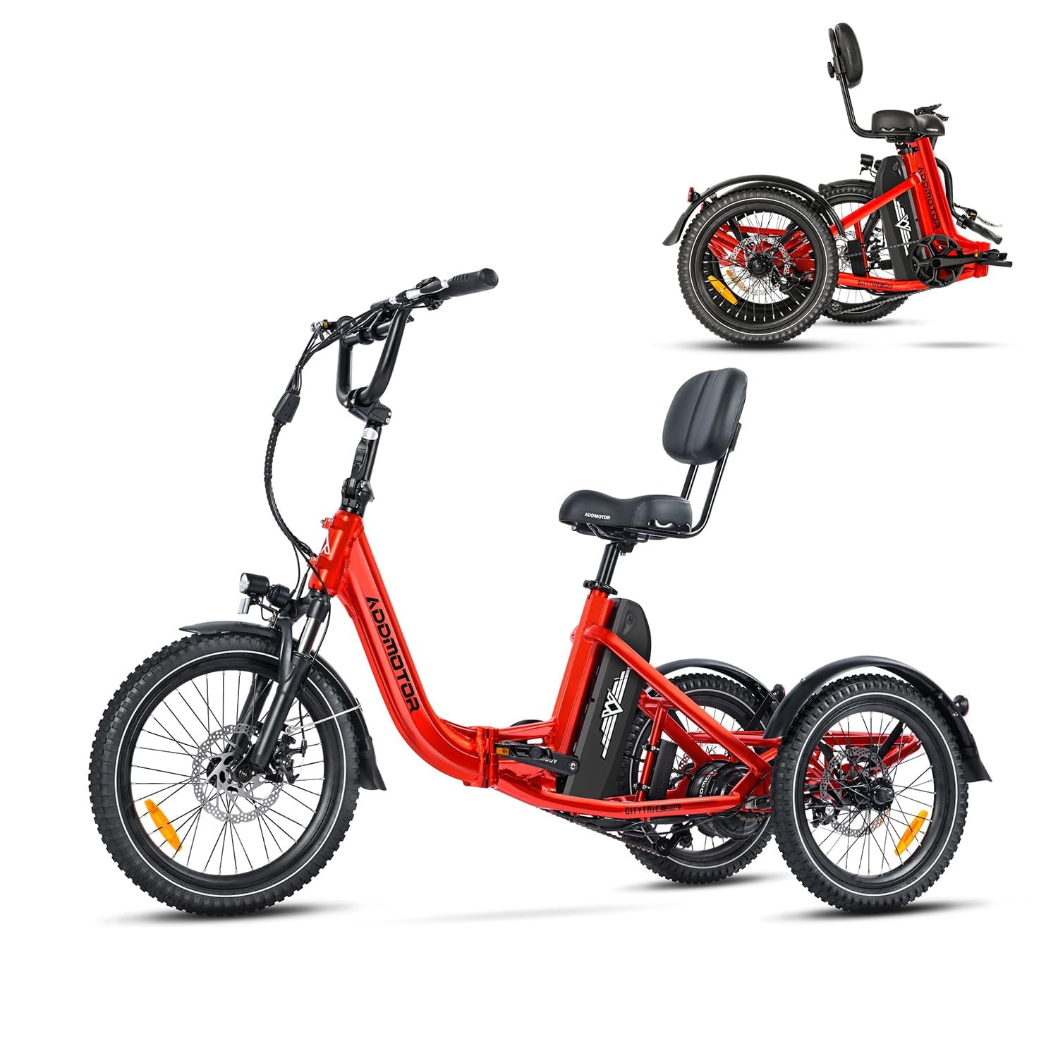 Addmotor CITYTRI E-310M Electric Trike,750W (Peak 1400W) 90Miles ...