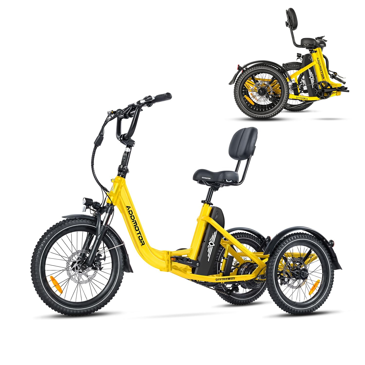 Addmotor Electric Trike, 750W (Peak 1400W) 90Miles Electric Tricycle ...