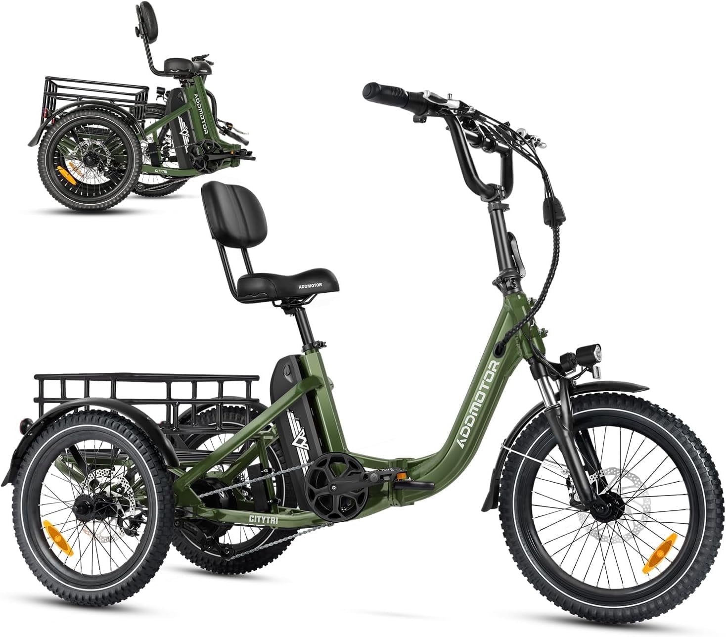 Addmotor Folding Electric Trike, 90MI Electric Tricycle for Adults ...