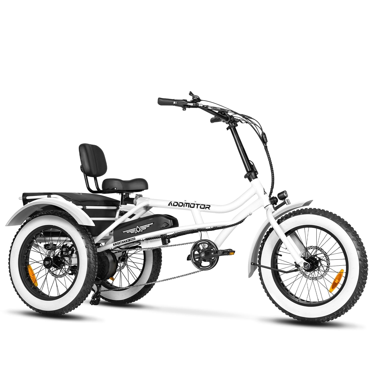 Addmotor M-360II Mini Semi-Recumbent Electric Trike, 85MI, Fat Tire 3 ...