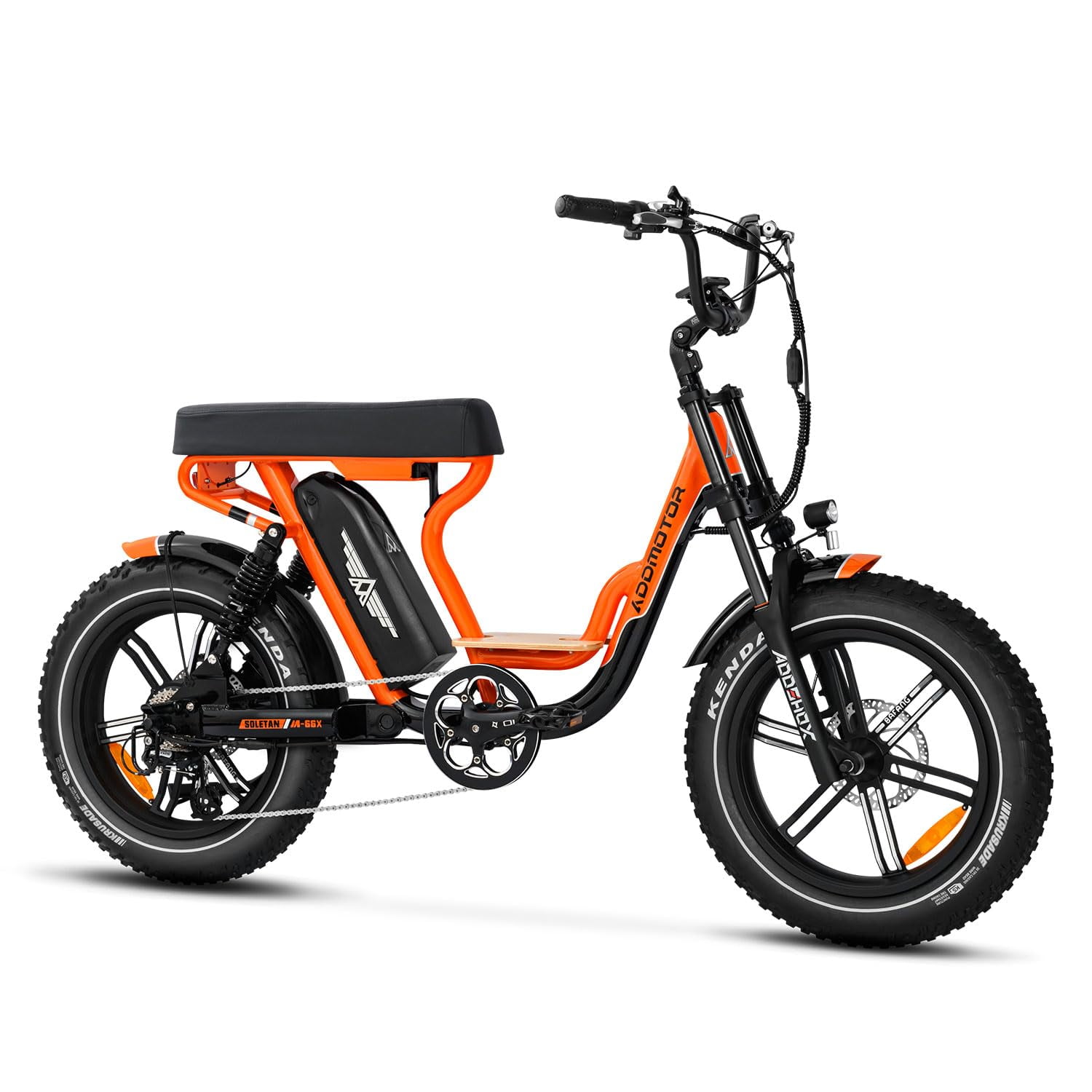 Addmotor Moped Style Electric Bike 750W Electric Bicycle with 20Ah Removable Battery Fat Tire Step Through City Cruiser Ebike for Adults M 66X Orange Walmart