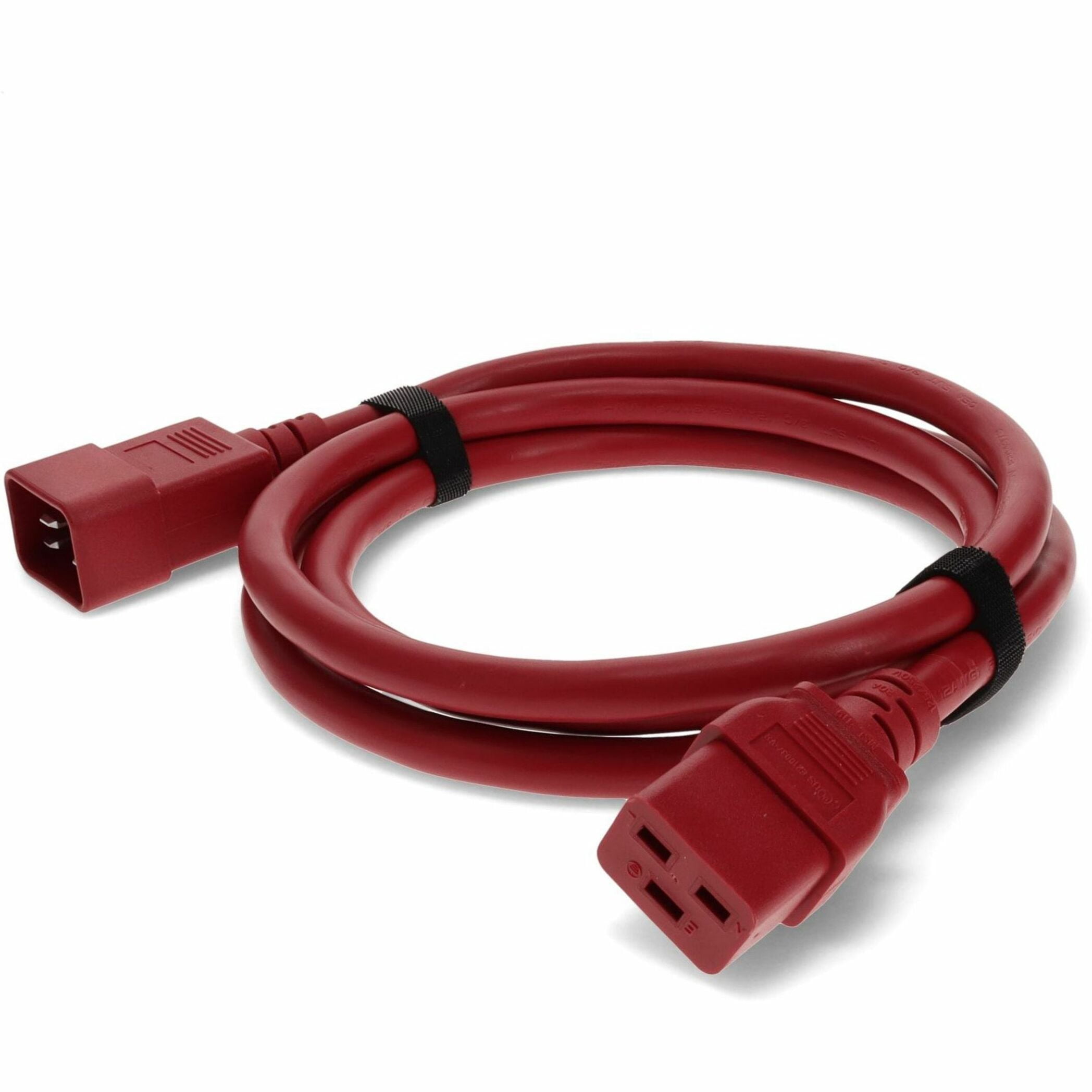 ADDON 8FT C19 FEMALE TO C20 MALE 12AWG 100-250V AT 10A RED POWER CABLE ...