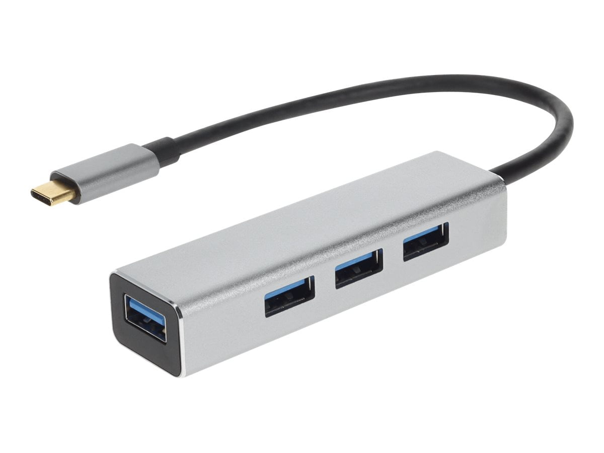 AddOn 8in USB C Male to 4xUSB A 3.0 Female Hub with Aluminum Housing ...