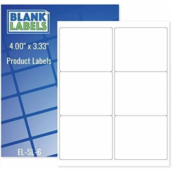 Address Barcode Shipping Labels, 4" x 3.33" (4 x 3-1/3) Permanent White ...