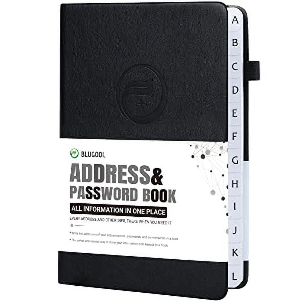 Address Book with Alphabetical Tabs, Hardcover Password Book, Address ...