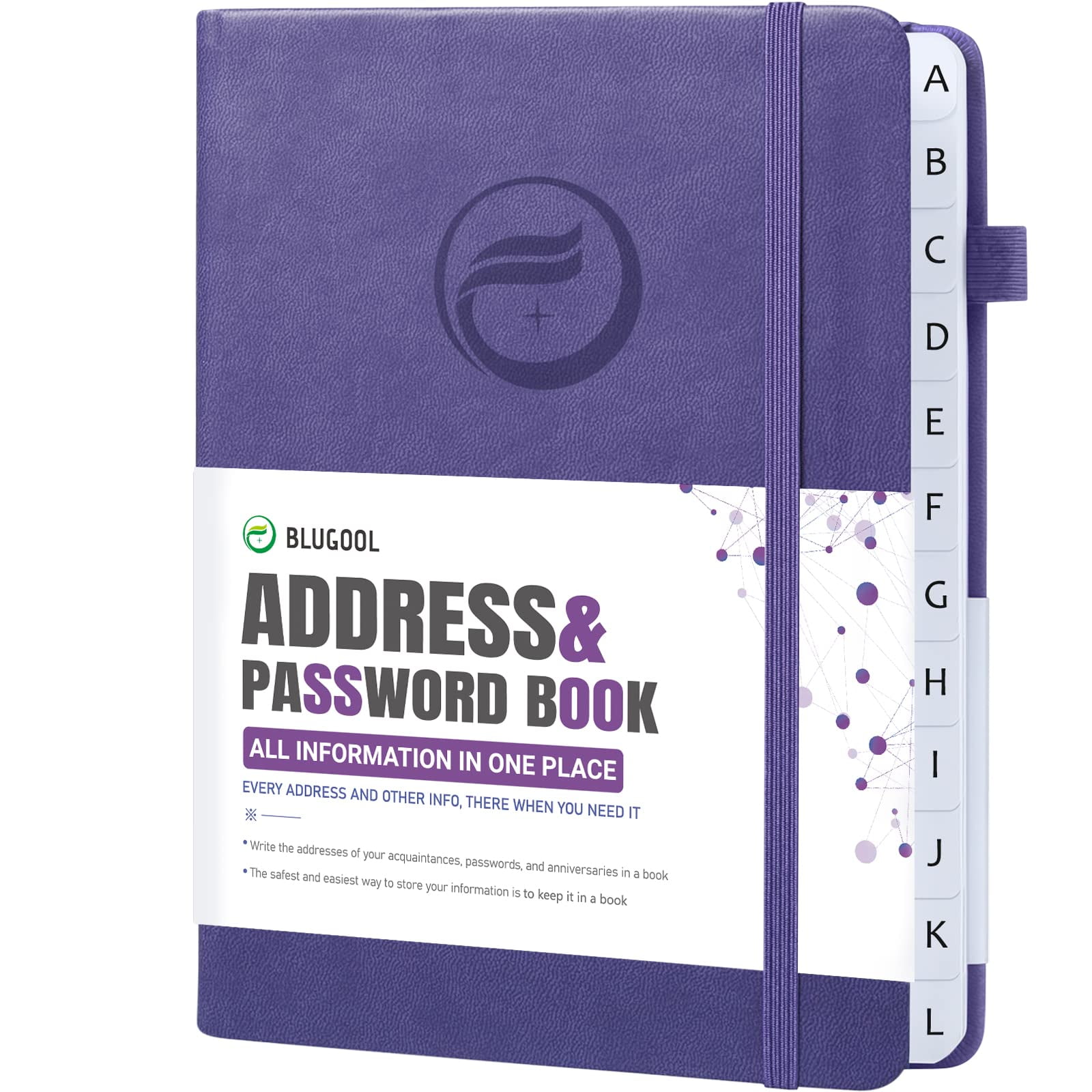 Address Book with Alphabetical Tabs, Hardcover Password Book, Address ...