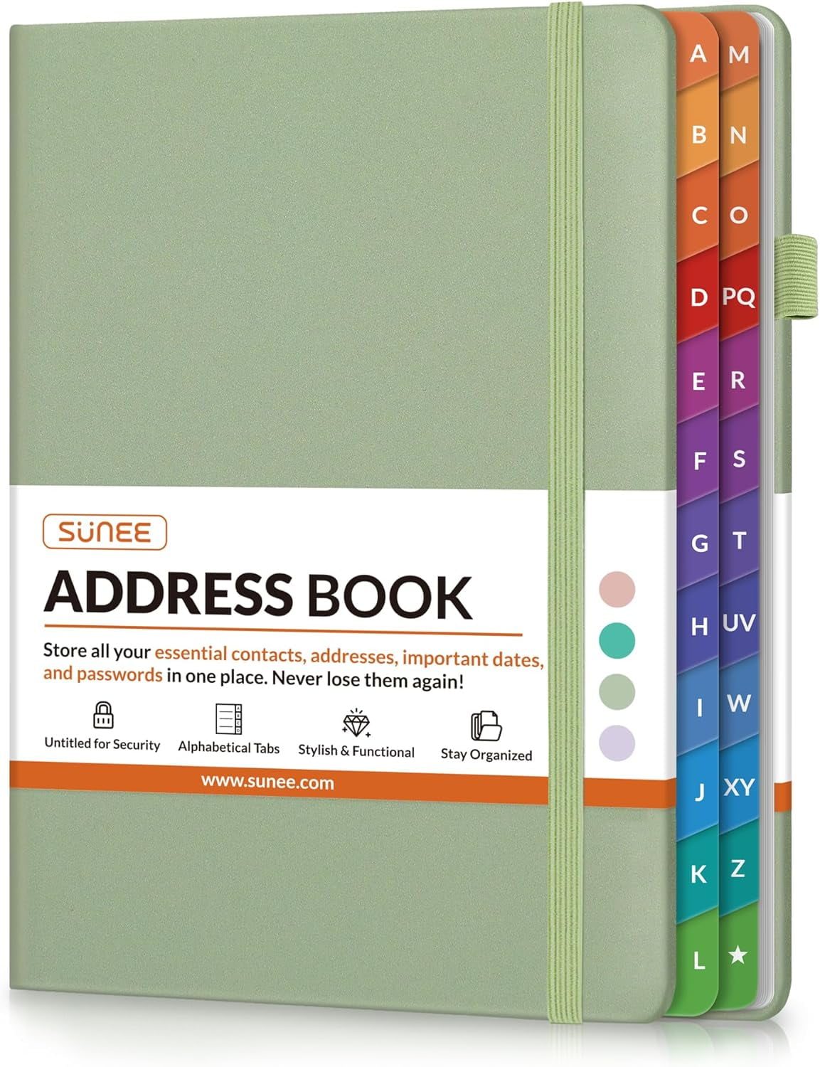 Address Book with Colorful Alphabetical Tabs, Address Notebook ...