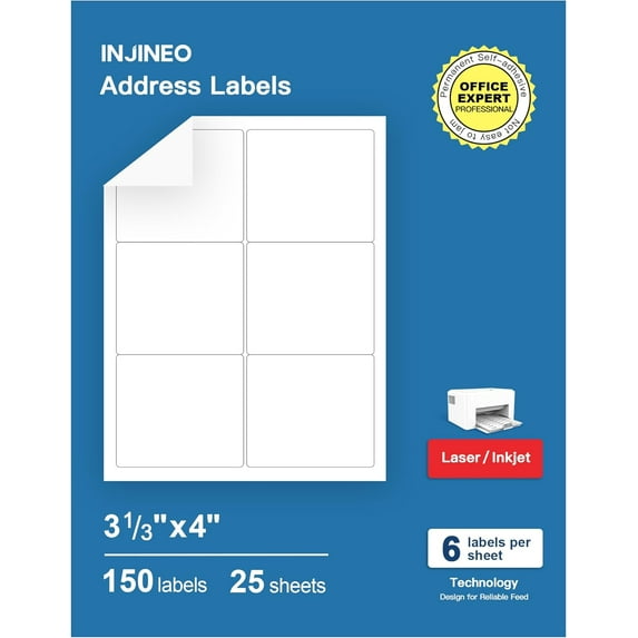 Address Labels, 3-1/3"x4 Shipping Address Labels for Inkjet & Laser ...