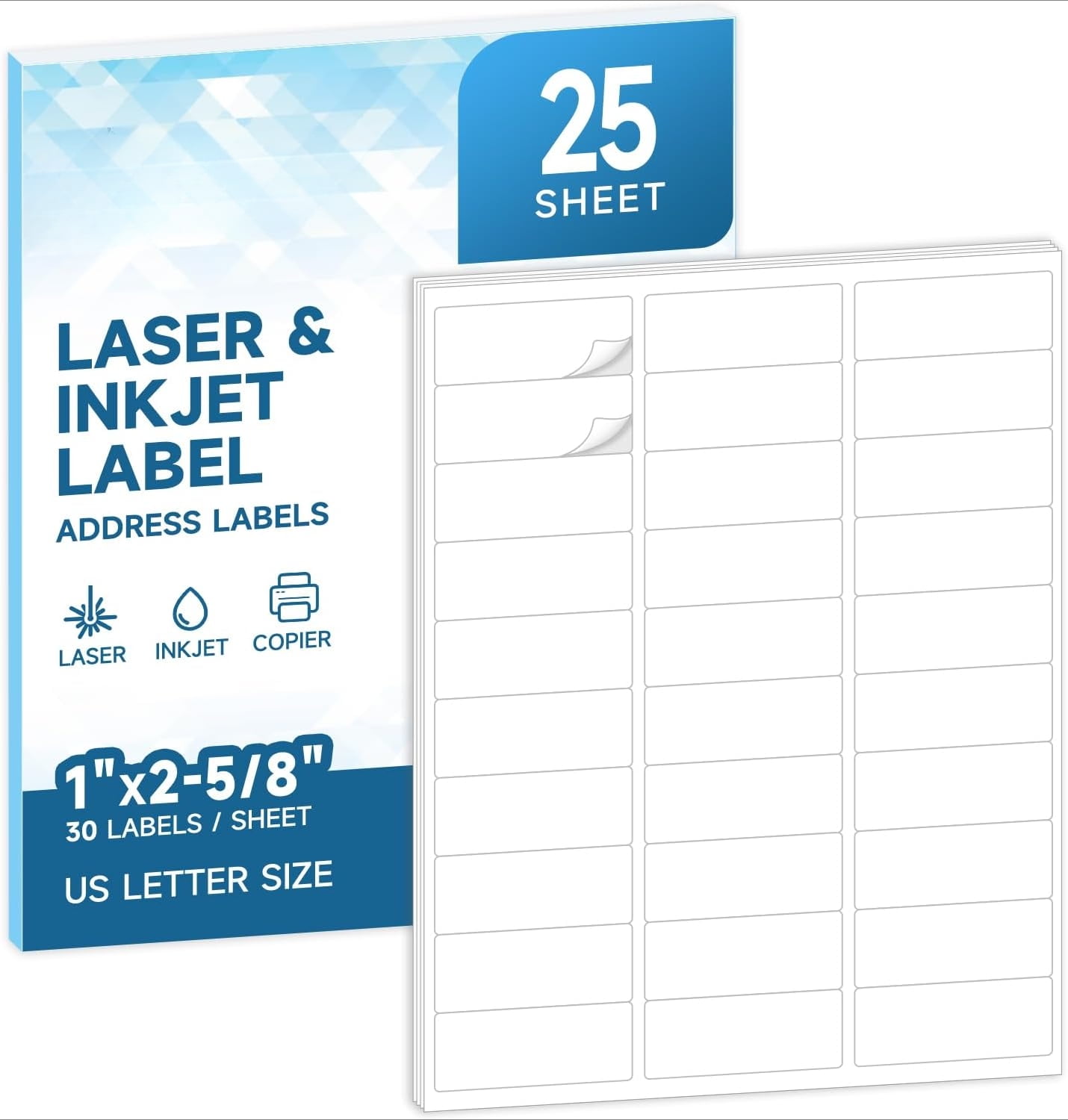 Address Labels for Printer 750 Labels - 1" x 2-5/8", Mailing, Storage ...