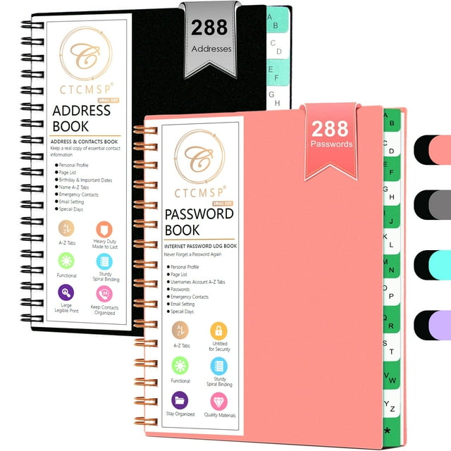 Address Password Book with Alphabetical Tabs,Password Keeper Notebook ...