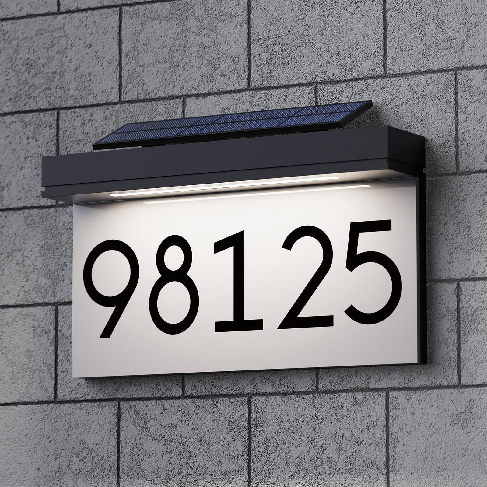 Address Plaque For Houses Solar Powered Adjustable Panel 3 Lighting ...