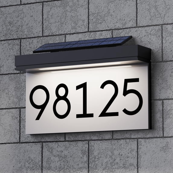 Address Plaque For Houses Solar Powered Adjustable Panel 3 Lighting ...