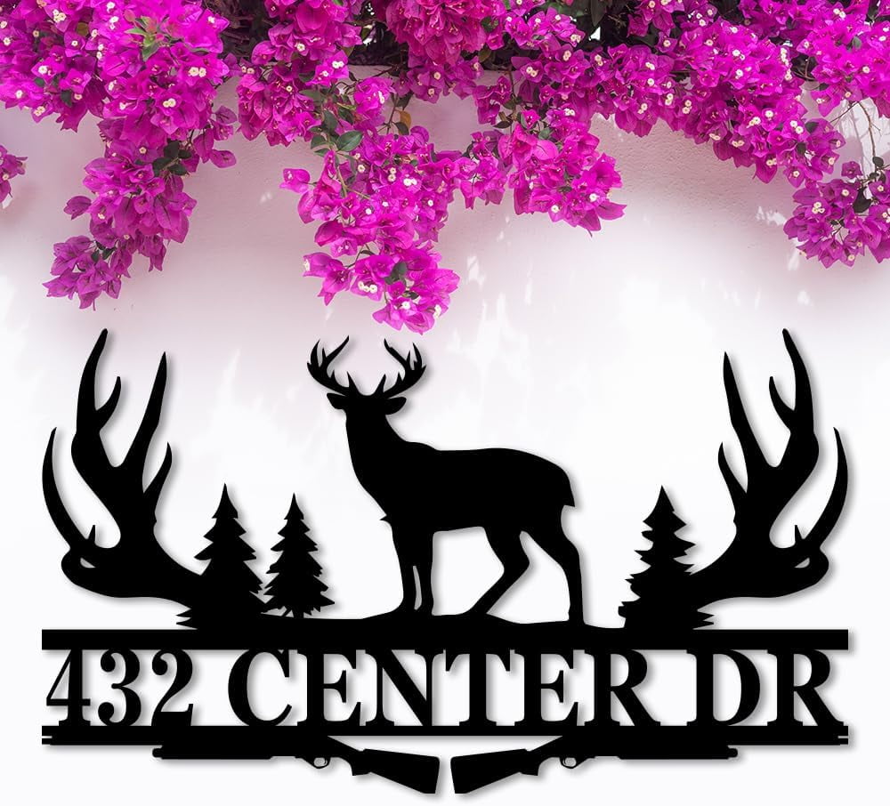 Address Sign for Outside, Personalized House Number Sign, Metal Street ...