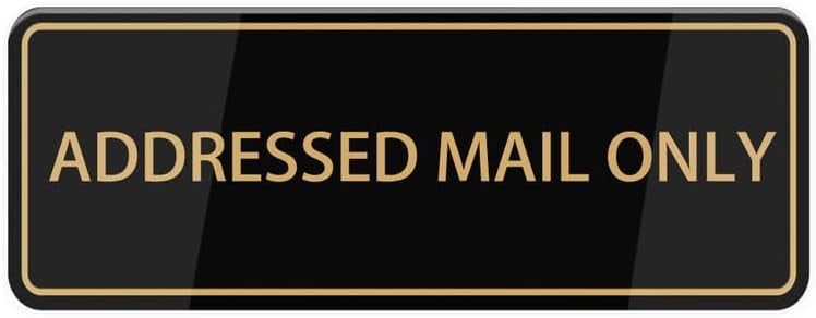 Addressed Mail Only Sign, Self Adhesive Sign For Front Door Or Wall 10 ...