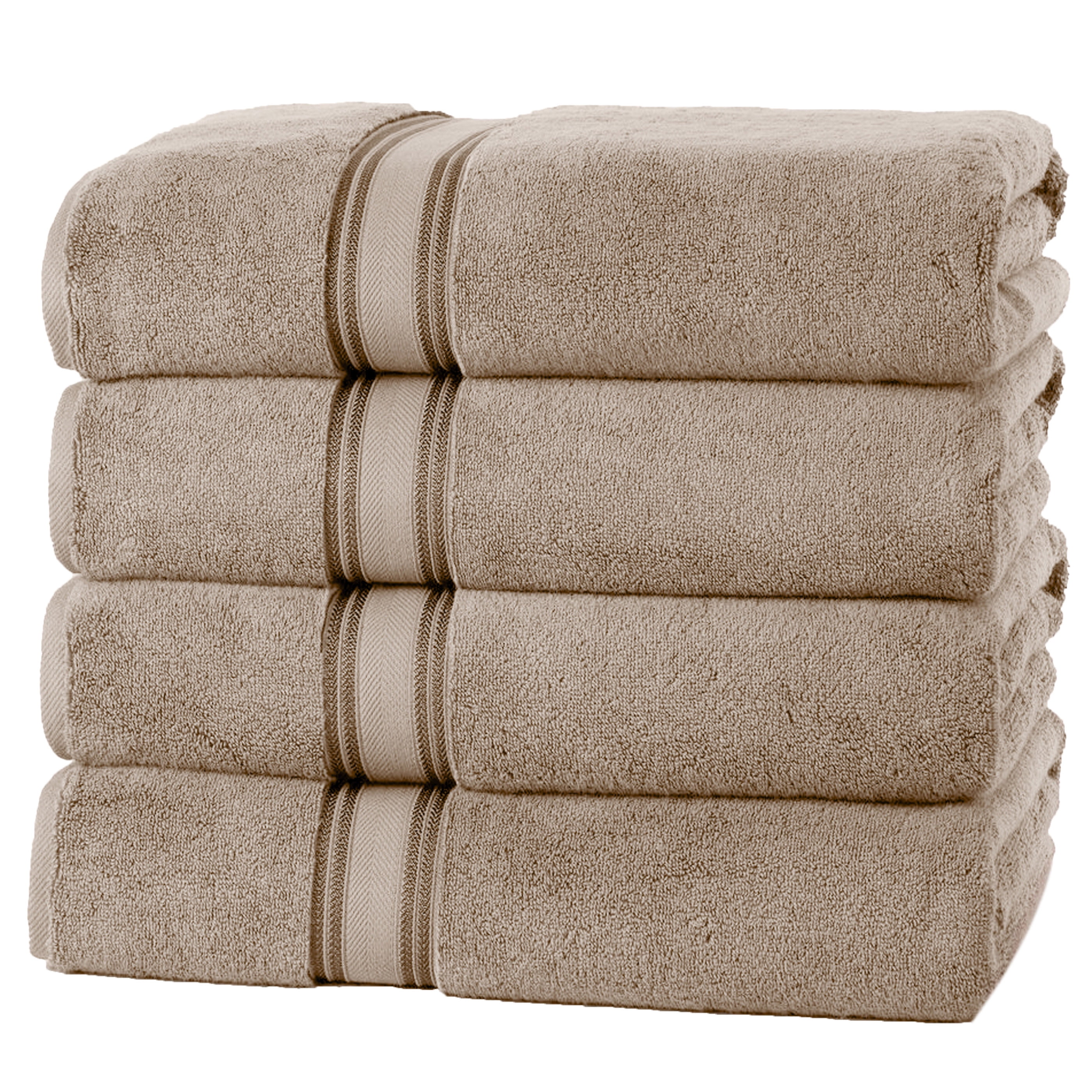 Addy Home Fashions Zero Twist 4 Piece Bath Towel Set - Taupe - Walmart.com