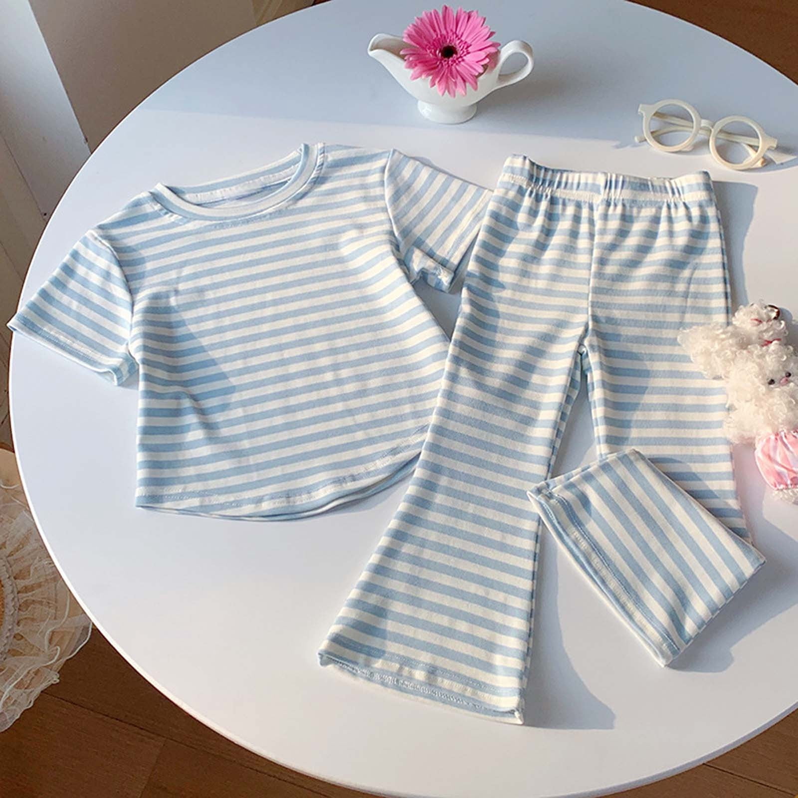 Adeawade 3-4 Years Cute Clothing Crewneck Short Sleeve Striped T Shirt ...