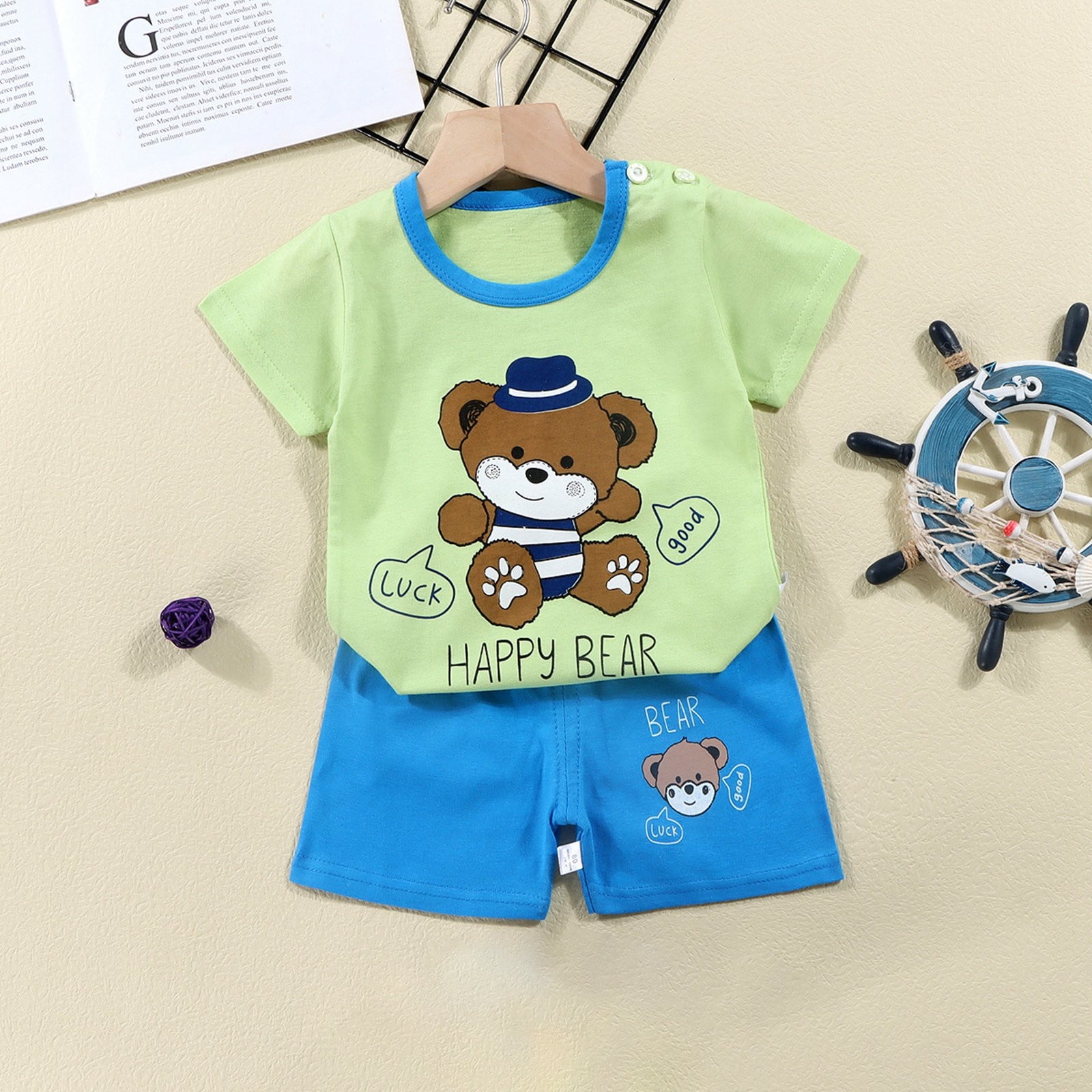 Adeawade 4-5 Years Boys Clothing Set Crewneck Sleeveless Summer Outfit ...